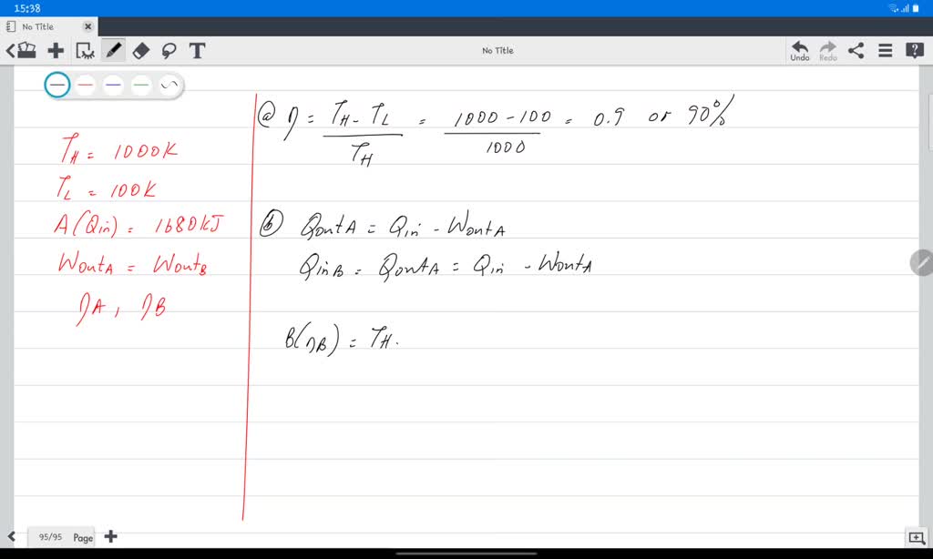 SOLVED: Fioure 02.1 depicts the series combination of two Carnot heat ...