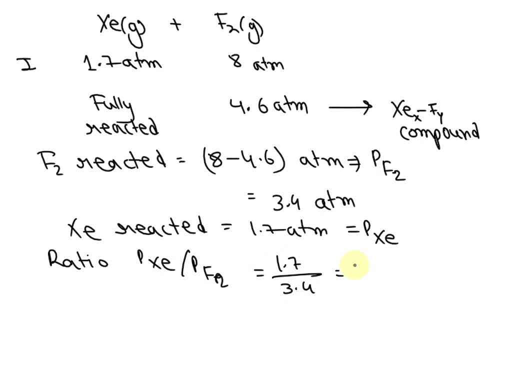 SOLVED: Samples of F2 gas and Xe gas are mixed in a container of fixed ...