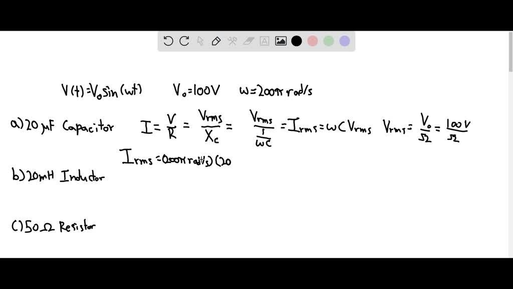 Solved A 200 W Resistor Is Connected To A 100 V 60 Hz Ac Source