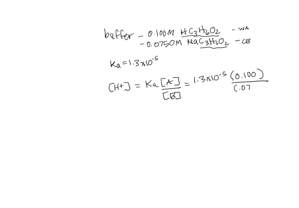 SOLVED: Use the Henderson-Hasselbalch equation to calculate the pH of a buffer solution in which ...