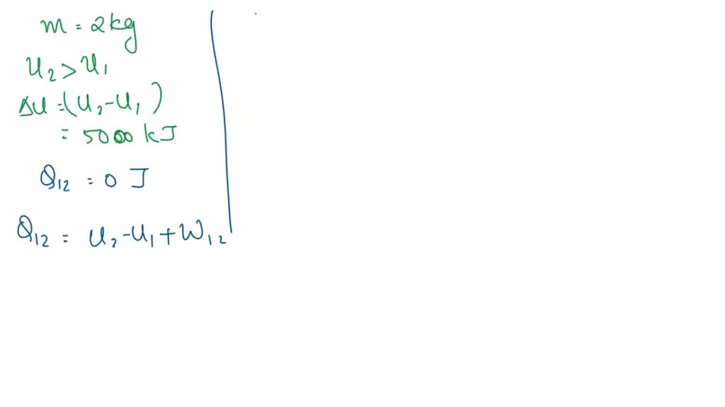 SOLVED: THERMODYNAMICS In another non-flow process involving 2 kg of ...