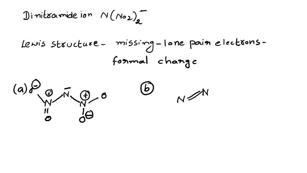 SOLVED: The dinitramide anion [N(NOz)z was first isolated in 1996. The ...