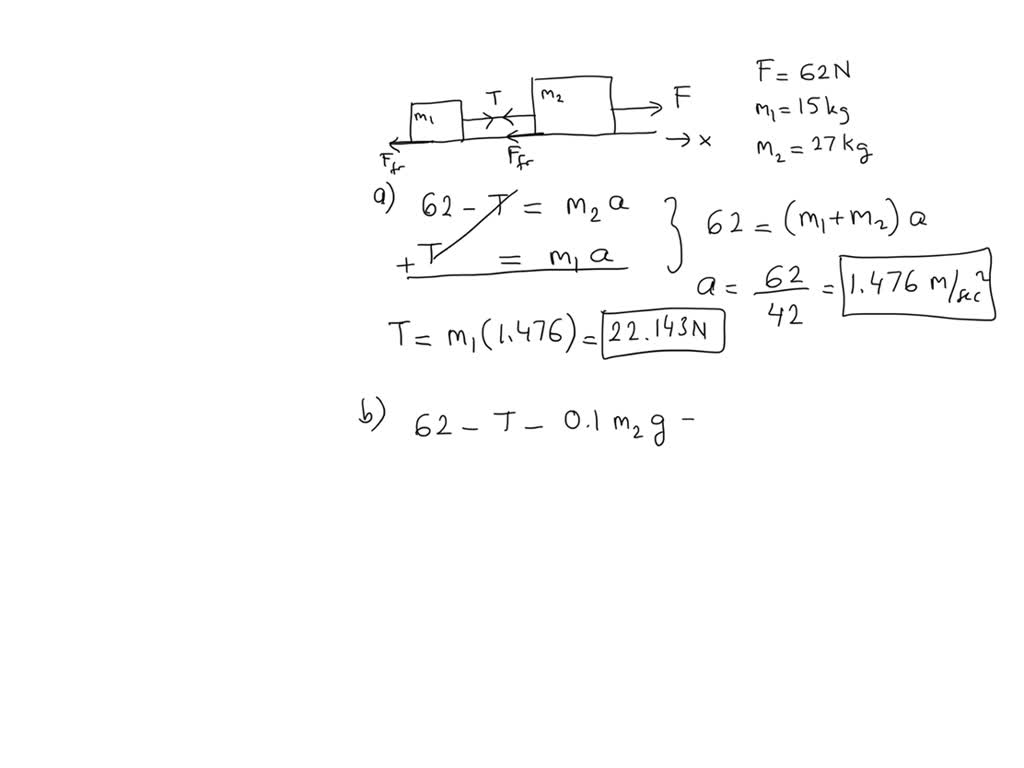 SOLVED: Two boxes of fruit on a frictionless horizontal surface are connected by a light string ...