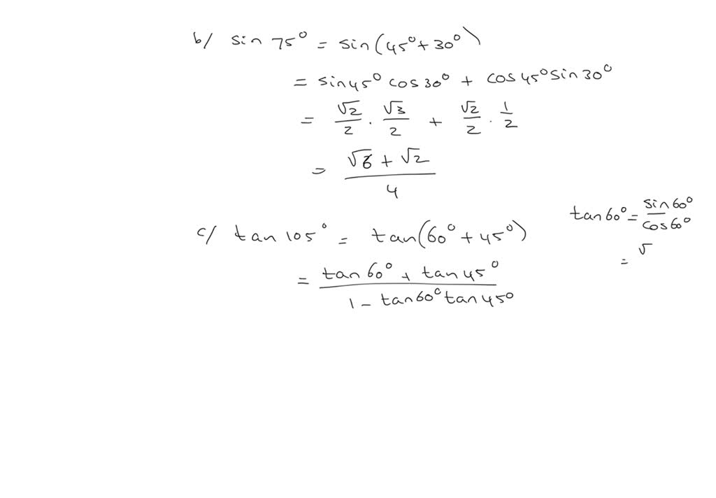 SOLVED: 3. Identify angles A and B at which we know the values of the ...