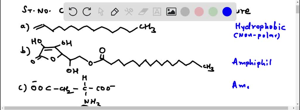 SOLVED: Classify the three molecules as hydrophilic, hydrophobic, or ...
