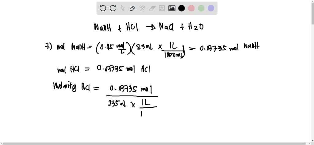SOLVED: 'In order to find the concentration if a solution a titration is performed: The molarity ...