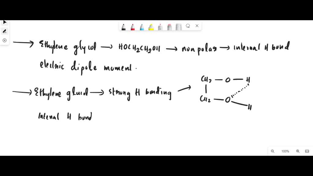 SOLVED: Ethylene glycol, HOCH2CH2OH, may look nonpolar when drawn, but ...