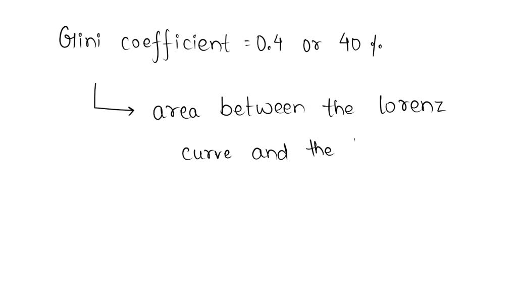 SOLVED: The Gini coefficient is calculated by measuring the area between: Multiple Choice the ...