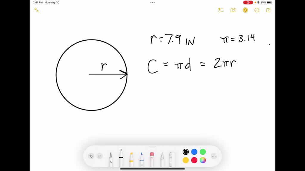 SOLVED: A circular window frame has a radius of 7 inches. what is the ...
