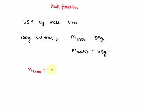 in 01m aqueous solution of urea the mole fraction of urea is 18693
