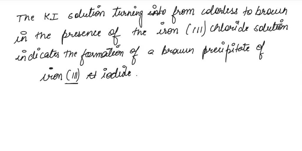 SOLVED: Solutions of iron (II) chloride and iron (III) chloride were ...