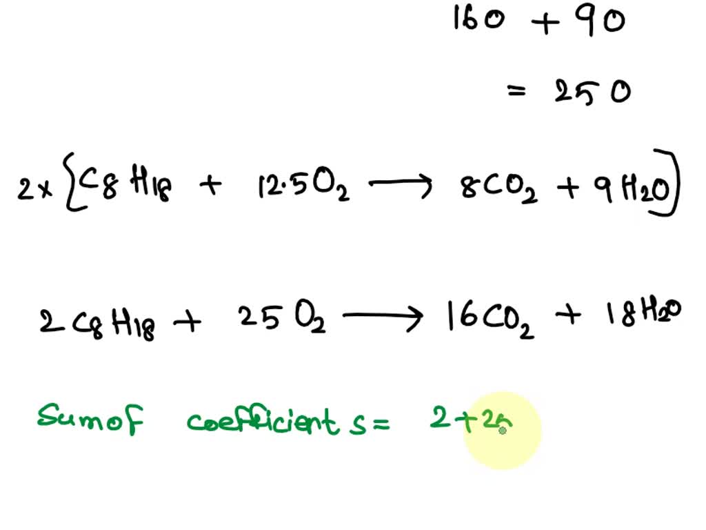 SOLVED: What is the sum of the coefficients for reactants and products ...