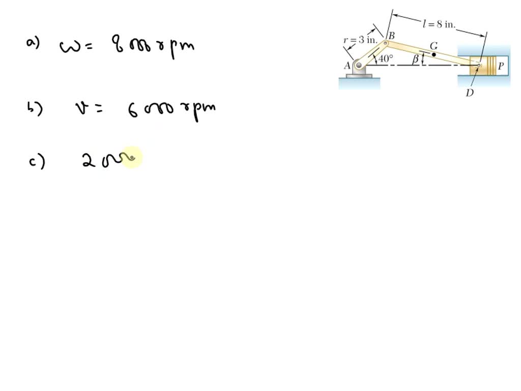 Crank Ab Of The Engine System Has A Constant Clockwise Angular Velocity Of 2000 Rpm For The