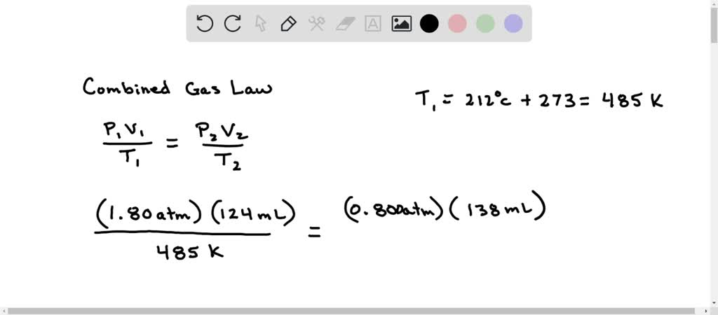 SOLVED: 4. A 124 ml bubble of hot gas initially at 212^∘C and 1.80 atm is emitted from an active ...