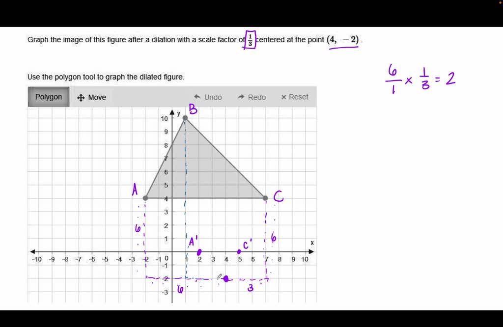 SOLVED: 'For the figure below, do a dilation centered at the origin with a scale factor of 4 ...