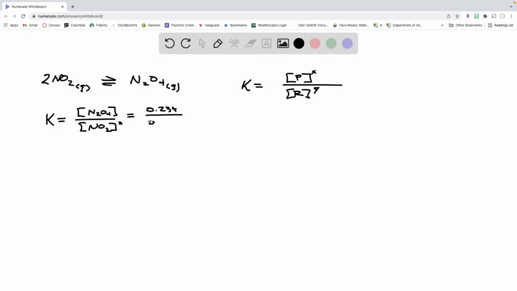 SOLVED: QUESTION 3 The equilibrium constant for the reaction: N2O4 2 ...