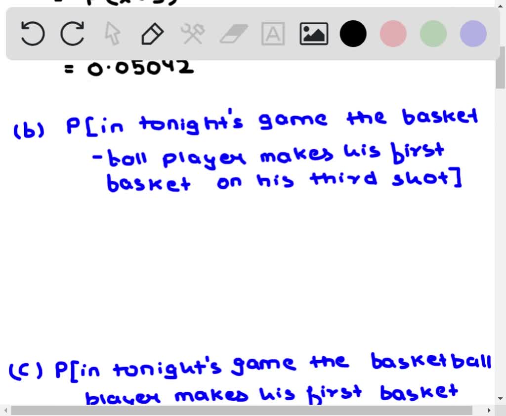 SOLVED: A basketball player makes each free-throw with probability of 0.5 and is on the line for ...