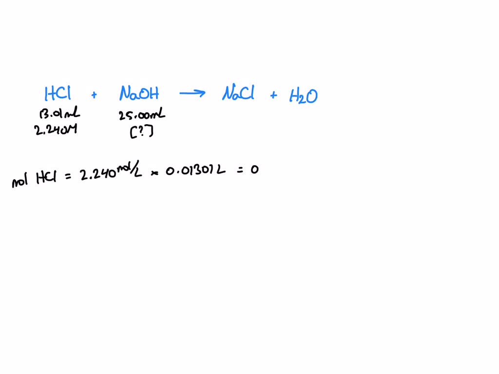 SOLVED: During a titration, 0.200 M HCl is added to a NaOH solution of ...