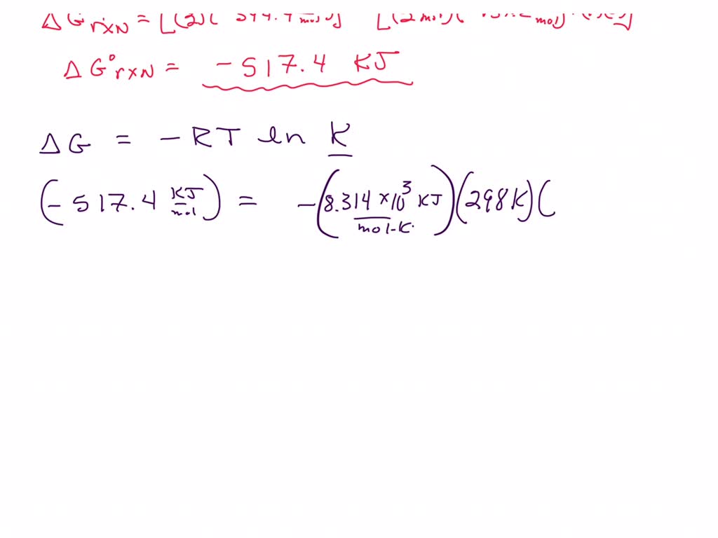 Solved Use The Data For Δg∘f To Calculate The Equilibrium Constants At