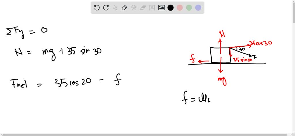 SOLVED: A block is pushed across a horizontal surface by the force shown. If the coefficient of ...