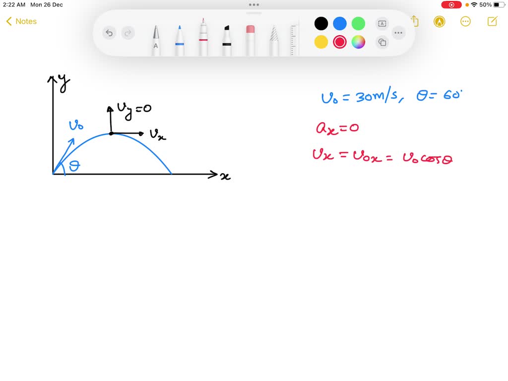 SOLVED: A projectile is fired with an initial velocity of 30 m/s at 60 degrees to the horizontal ...