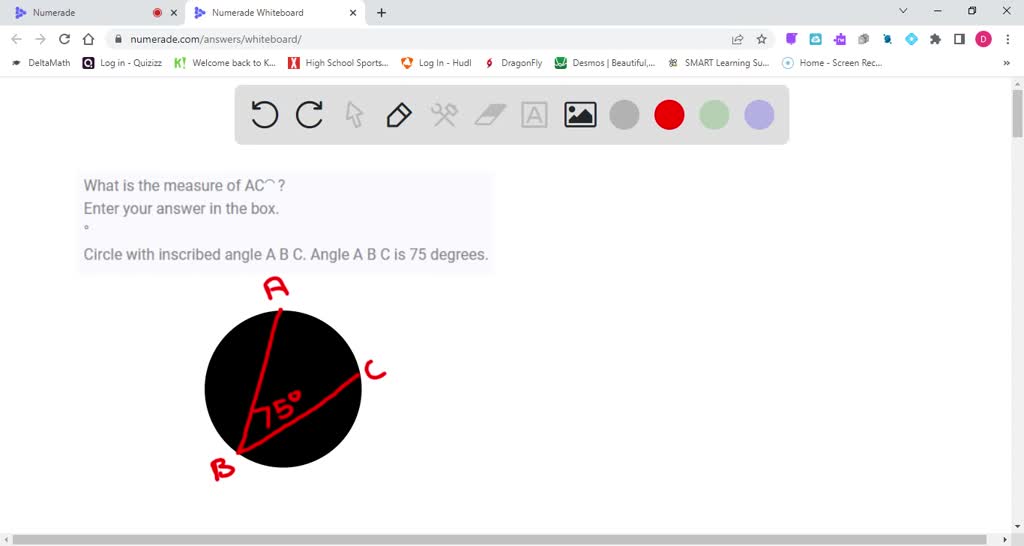 SOLVED: What is the measure of AC⏜ ? Enter your answer in the box ...