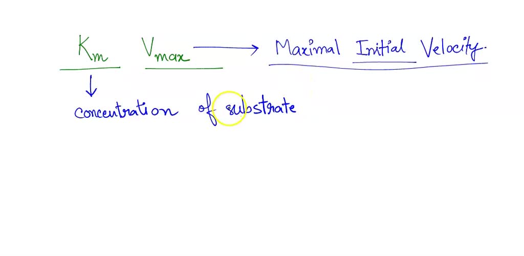SOLVED: Km is defined as the: half of the velocity of the enzymatic ...