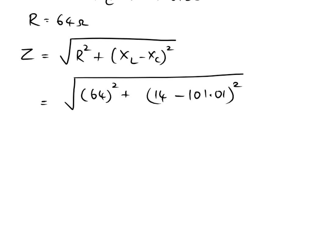 SOLVED: a) What is the impedance in ohms of the circuit? b) What is the maximum current (in A ...