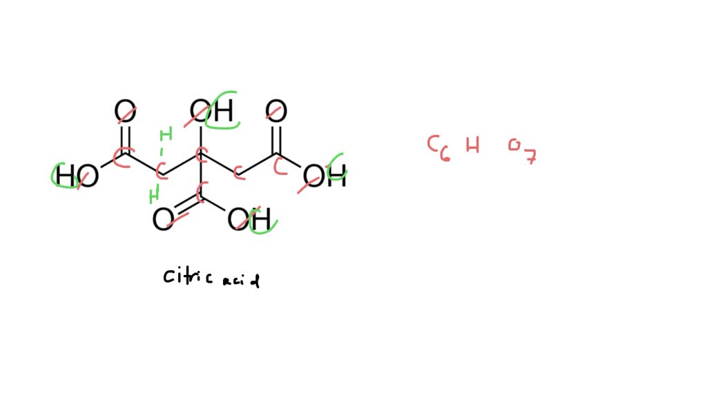 SOLVED: Using the structural formula of citric acid shown in Figure ...