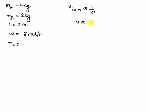 two point particles labeled a and b are connected by a thin massless ...