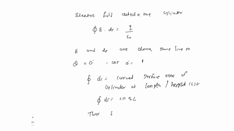 A hollow cylindrical shell of length L and radius R has charge Q ...