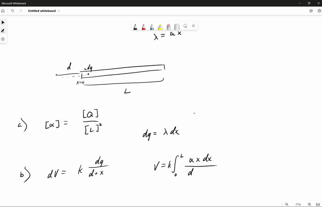 SOLVED: A rod of length L lies along the x axis with its left end at the origin. It has ...