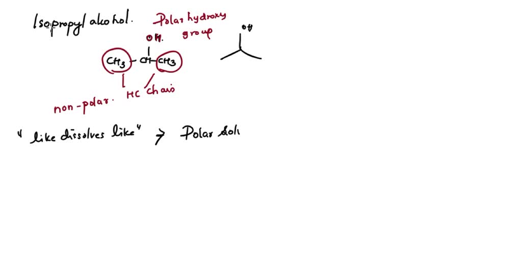 SOLVED: Isopropyl alcohol has the structural formula as shown below ...
