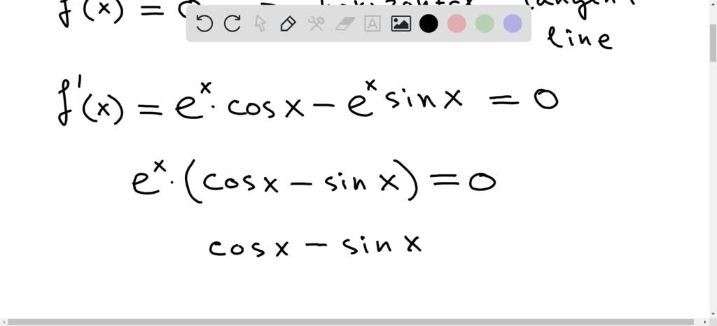 SOLVED: For what values of x does the graph of f have a horizontal tangent? (Use n as your ...
