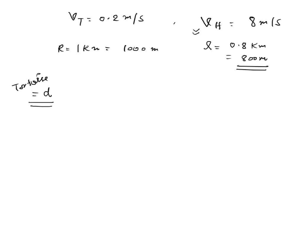 SOLVED: A hare and a tortoise compete in a race over a course 1.00 km ...