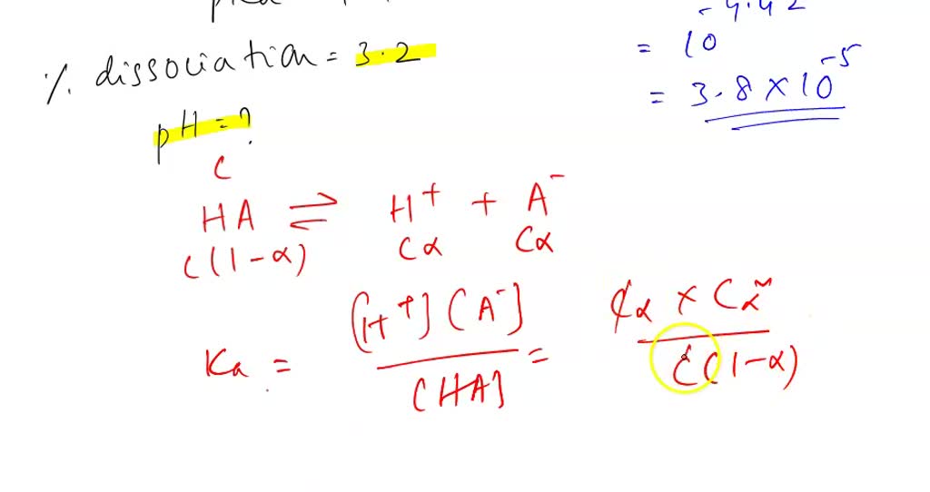 SOLVED: for a certain acid pka = 4.42. calculate the ph at which an ...