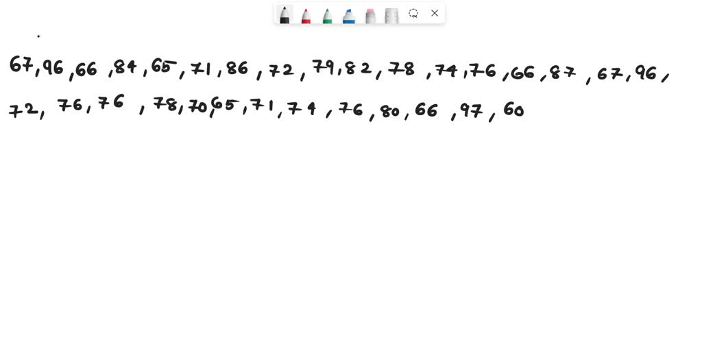 SOLVED: Here is data set: with stem-and-leaf plot: Here is the start of the plot: Finish the ...