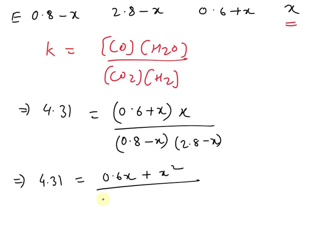 SOLVED: Suppose a 500 mL flask is filled with 0.30 mol of CO, 0.40 mol of CO2, and 1.4 mol of H2 ...