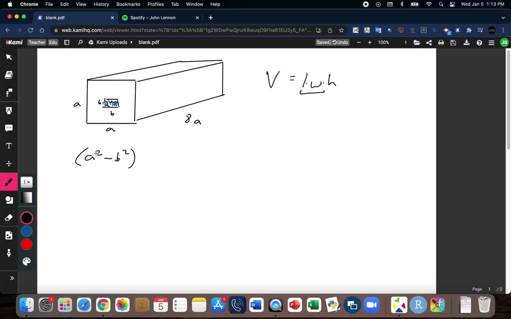 SOLVED: This Question: pt 3 of 5 (1 complete) a) Find the volume of the ...