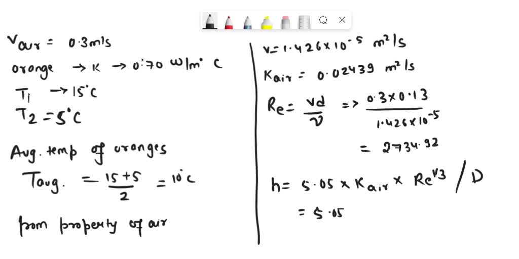 SOLVED: During air cooling of oranges, grapefruit, and tangelos, the ...