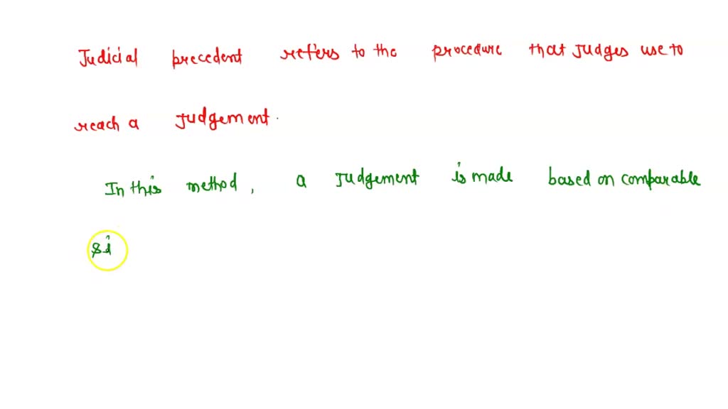SOLVED: Explain what a legal precedent is and why being aware of ...