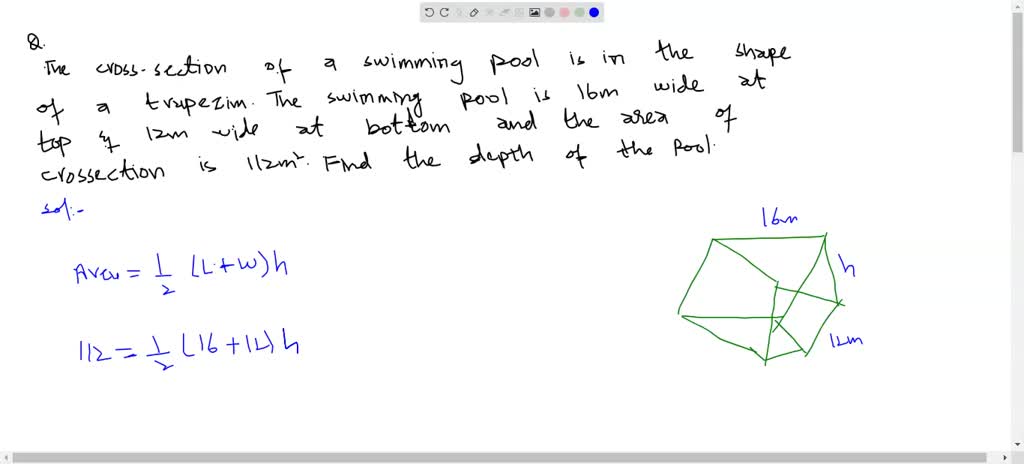 SOLVED: The cross-section of a swimming pool is in the shape of a ...