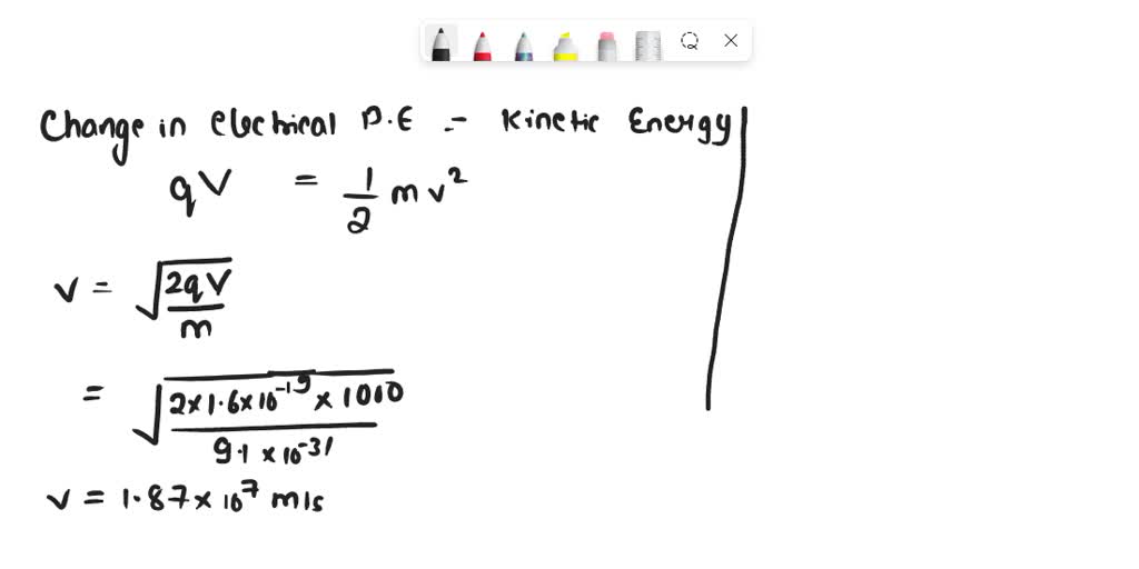 SOLVED: An electron is accelerated through a potential difference of 1. ...