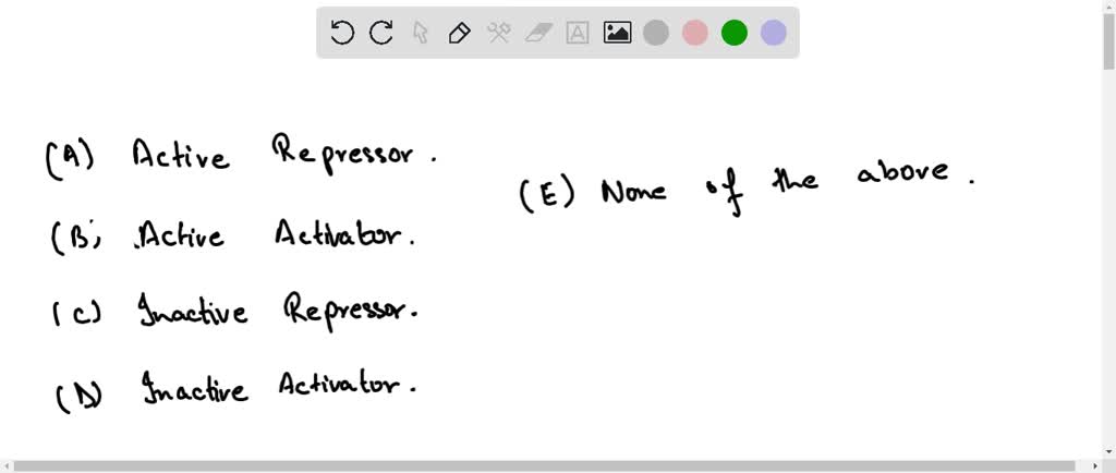 SOLVED: In a repressible operon under positive control, the protein ...