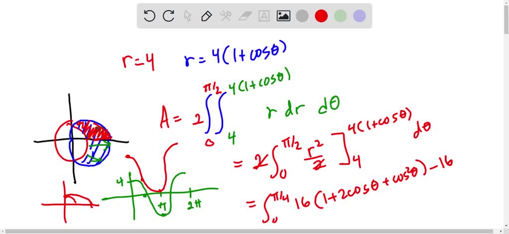 SOLVED: Use a double integral in polar , coordinates to find the area ...