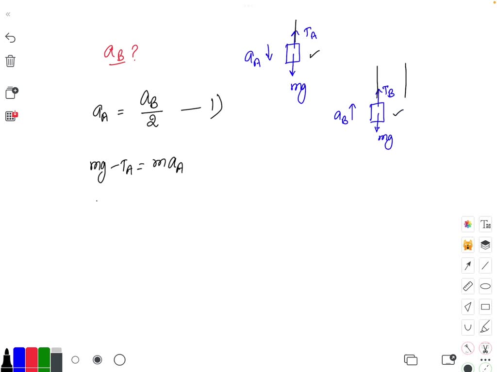 SOLVED: 'in the figure shown neglecting friction and mass of pulley what is the acceleration of ...