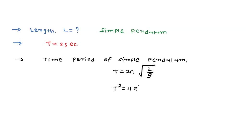 SOLVED: What is the length of a simple pendulum which ticks seconds?