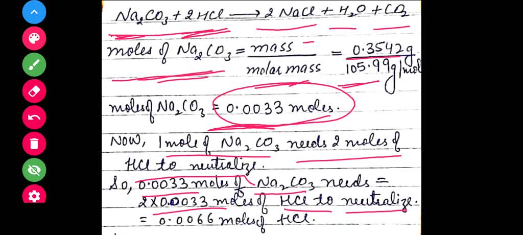 SOLVED: for the reaction: Na2CO3 + H2SO4= Na2SO4+ CO2+ H2O, what volume of 0.500mol per litre ...