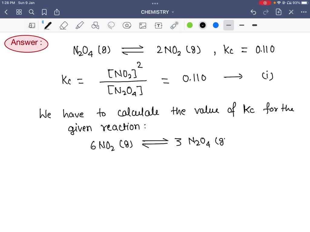 SOLVED: Texts: Please explain. What is Kc for the reaction 6NO2(g) ⇌ 3N2O4(g), given that Kc ...