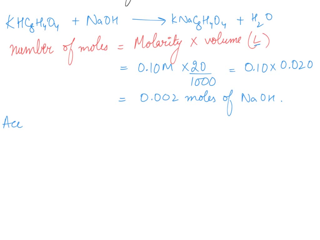 SOLVED: Calculate the mass of potassium hydrogen phthalate (KHC8H4O4 ...
